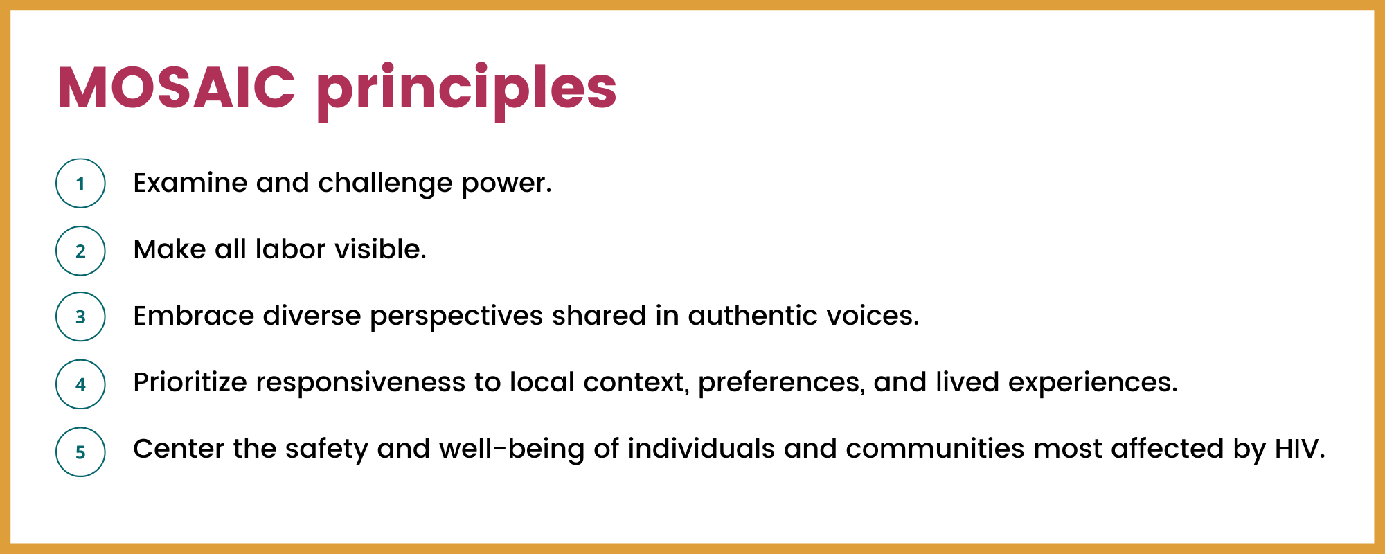 PRACTICING OUR PRINCIPLES: HOW APPLYING THE MOSAIC PRINCIPLES CHANGES OUR WORK FOR THE BETTER ...